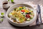 Wasabi-crusted Fish with Cucumber & Noodle Salad