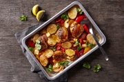 Moroccan-style Chicken & Roasted Capsicum Tray Bake