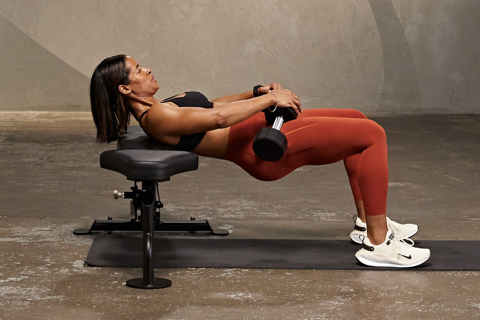 Tutorial: Dumbbell bench hip thrust