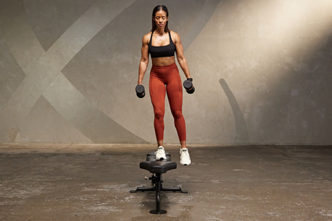 Tutorial: Dumbbell lateral bench step-up