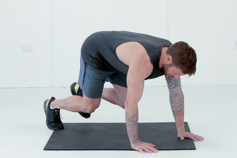 Tutorial: Step-out half burpee