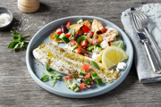 Greek-style Baked Fish with Salad